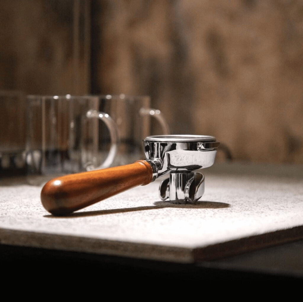 Lelit Wood Coffee Slide Spout Portafilter - 58mm - Online Coffee Shop